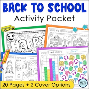 Back to School Activity Pack for 2nd, 3rd, and 4th Grade Morning Work ...