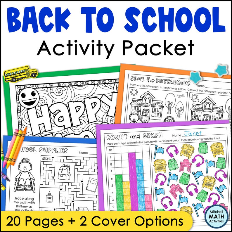 Back to School Activity Pack for 2nd, 3rd, and 4th Grade Morning Work ...