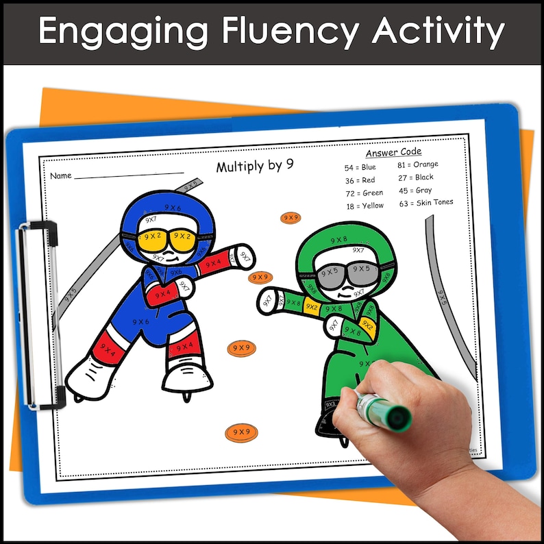 Multiplication Fact Fluency Practice Color by Number Winter 3rd Grade ...