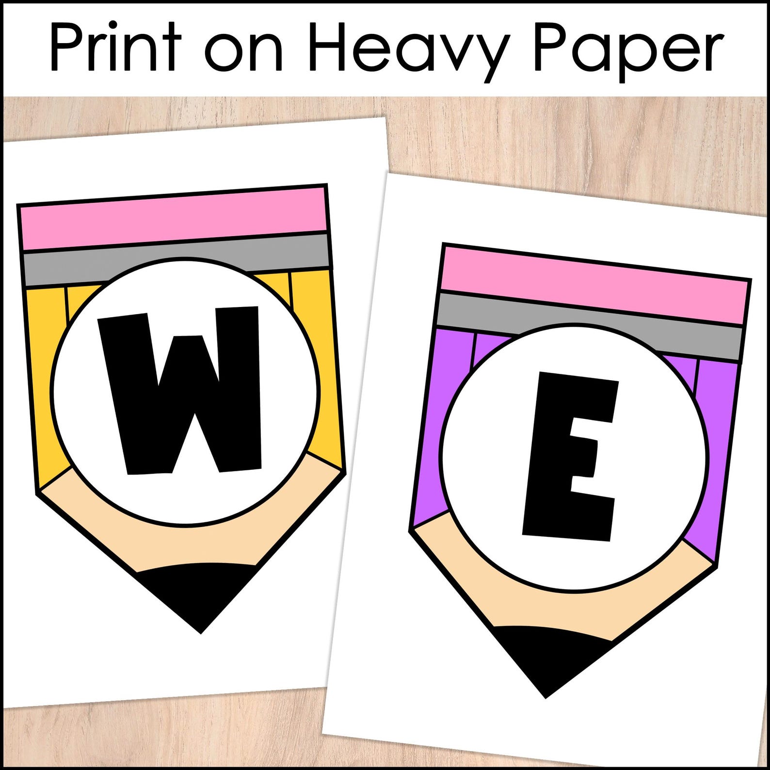 Printable Pencil Welcome Banner for Back to School Time With 8 Colors ...