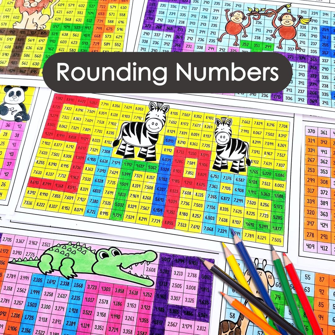 Rounding Numbers Practice for 3rd and 4th Grade Math Color by Code ...