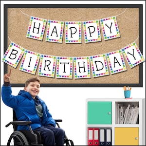 Happy Birthday Colorful Printable Banner - Etsy