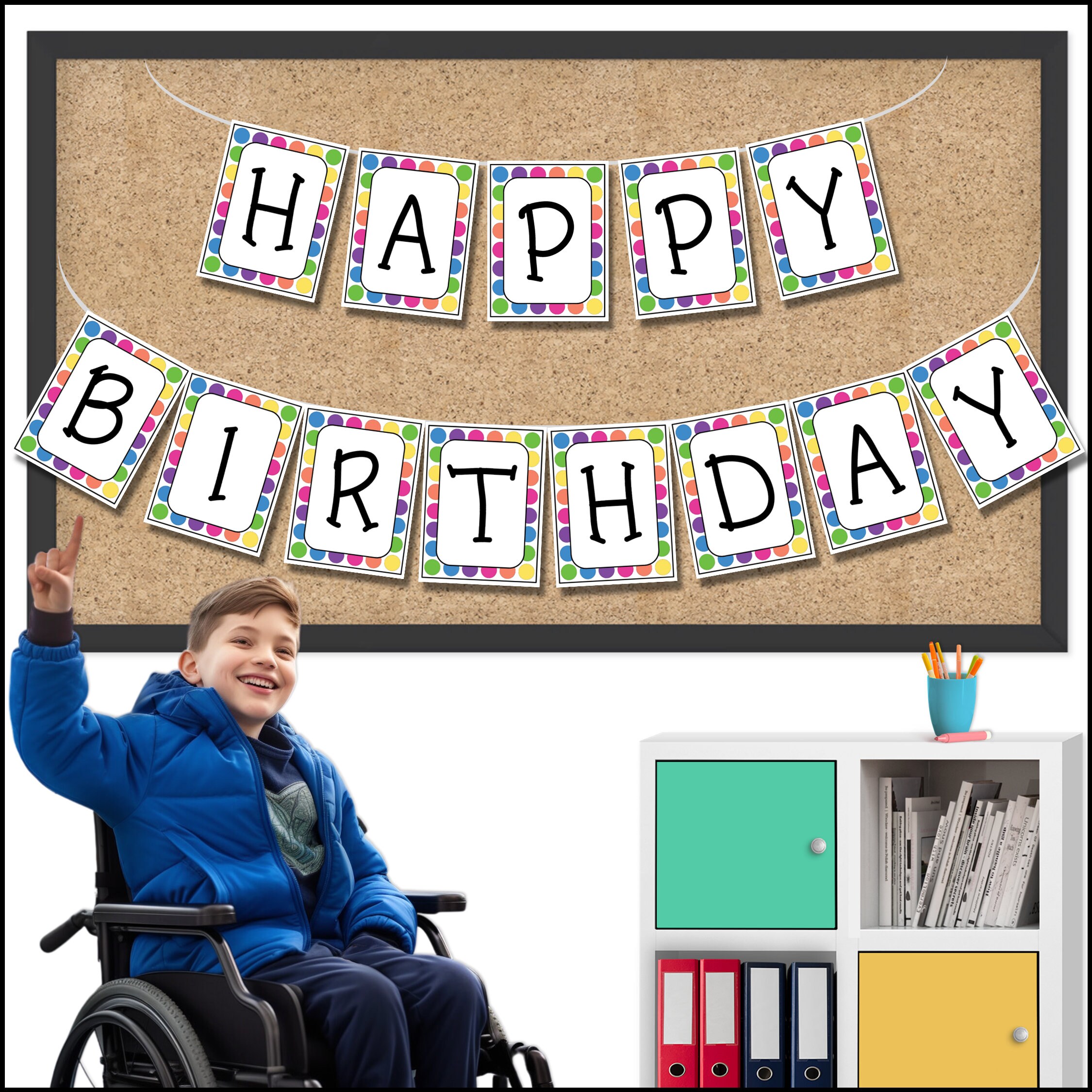 Happy Birthday Colorful Printable Banner - Etsy