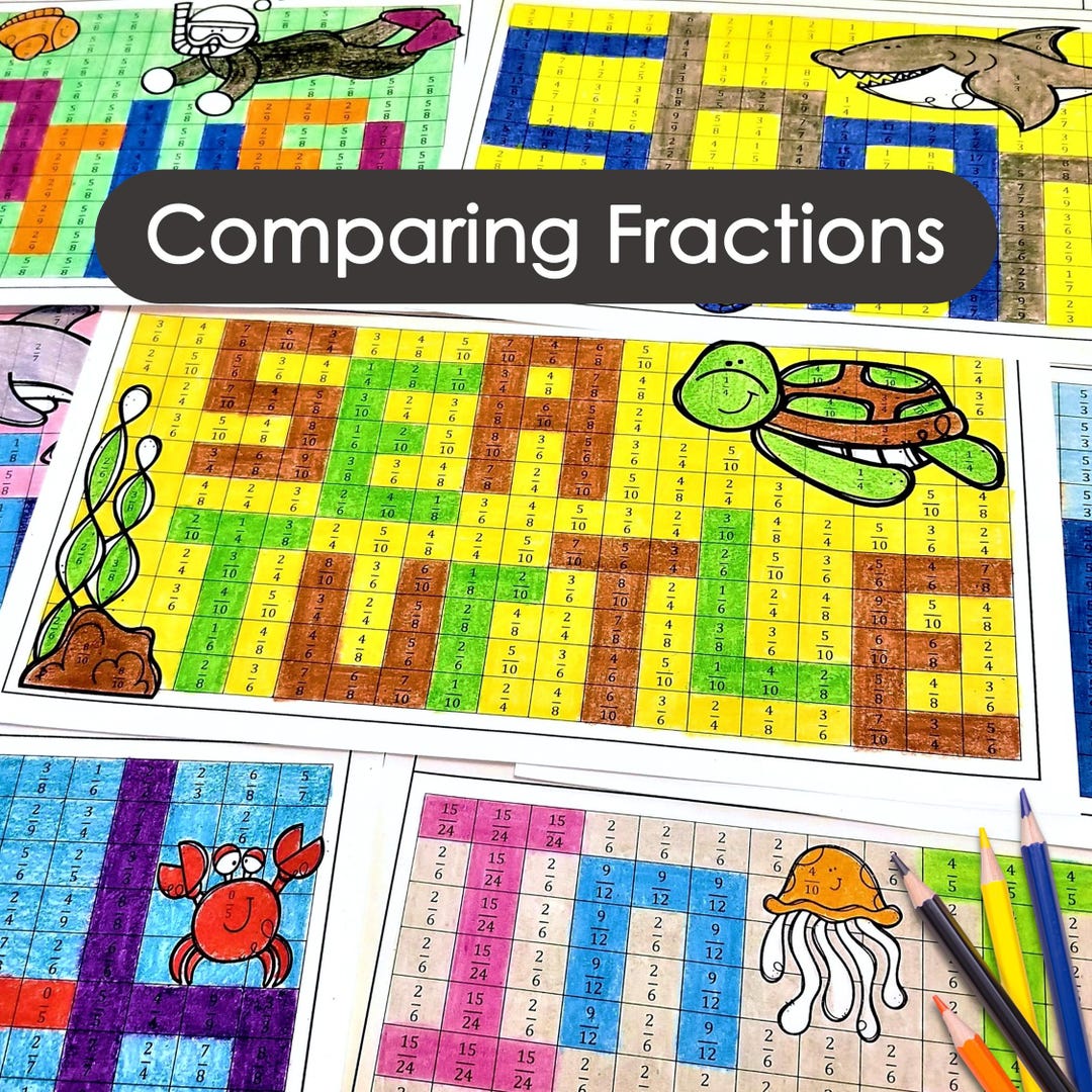 Comparing Fractions Practice for 3rd and 4th Grade Math Inequalities ...
