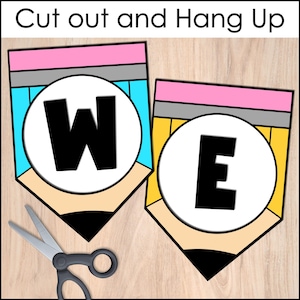 Printable Pencil Welcome Banner for Back to School Time With 8 Colors ...