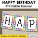 Happy Birthday Colorful Printable Banner - Etsy