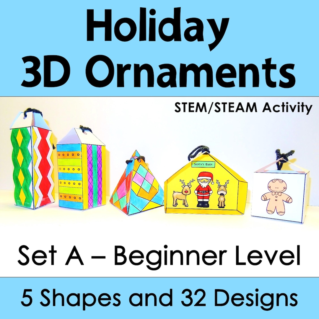 Paper Christmas Ornament Patterns for Early Elementary School Kids, Fun ...