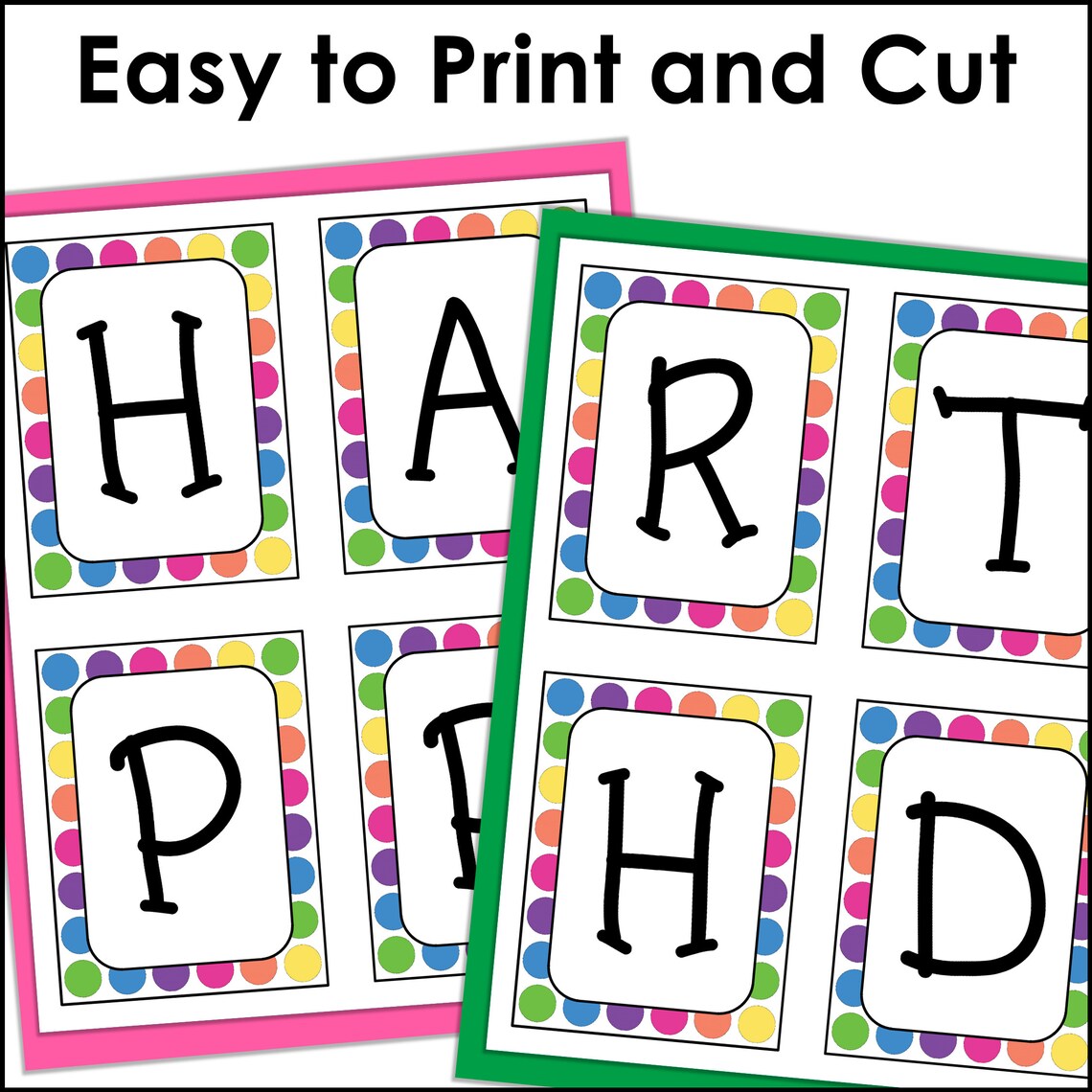 Happy Birthday Colorful Printable Banner - Etsy