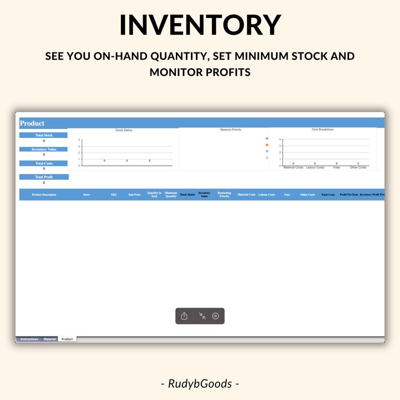 Inventory Tracker for Small Business, Inventory Log Template, Small ...