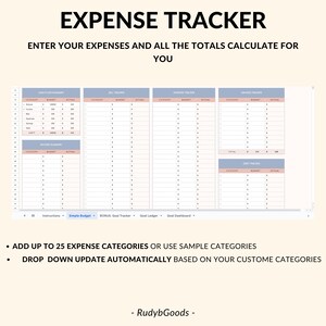Simple Budget Spreadsheet Tracker, Budget Planner for Google Sheets ...
