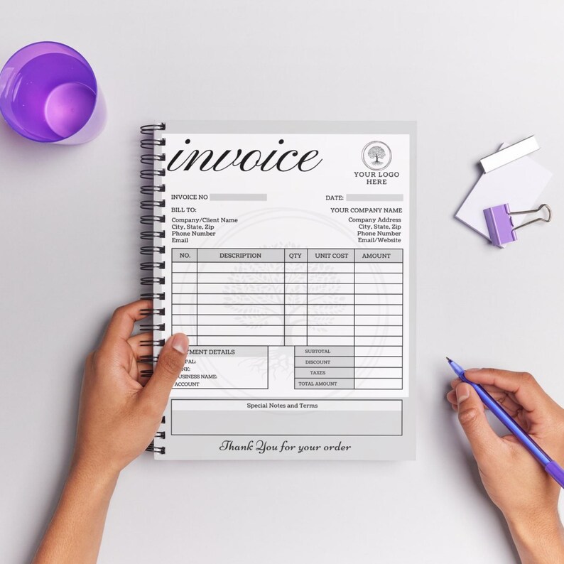 Editable Invoice Template, Order Form Template, Printable Small ...