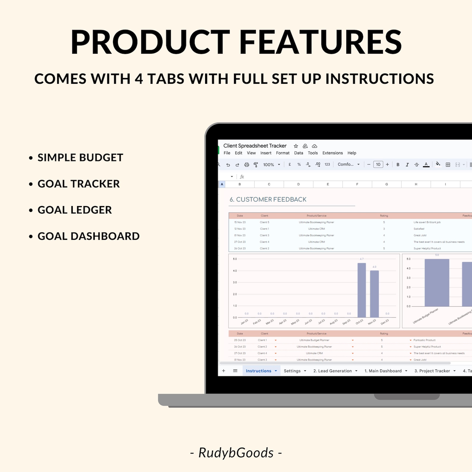Simple Budget Spreadsheet Tracker, Budget Planner for Google Sheets ...