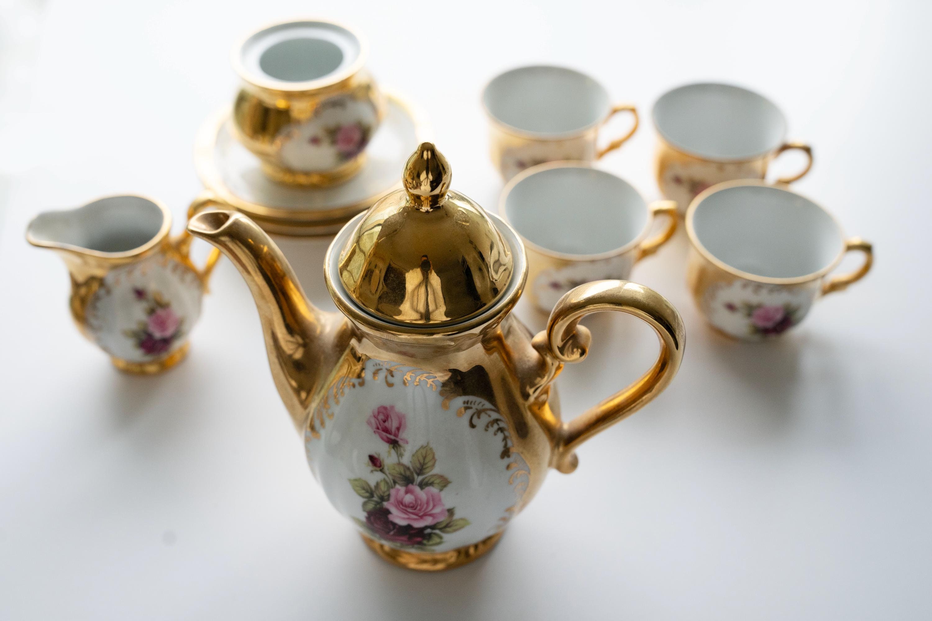 Vintage Handarbeit 24 Kt. Gold Bavarian Fine China Tea Service Set - Etsy