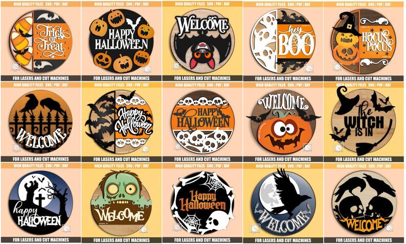 Zombie Face Welcome Sign SVG, Spooky Halloween Monster Door Hanger ...