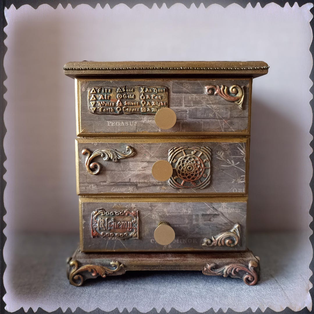 Chest Drawers for Tarot. Vintage Playing Card Box. Solitaire Card Box ...