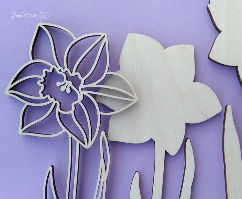 Daffodil Flower SVG, Narcissus Flower SVG, Daffodil Bundle SVG, Laser ...