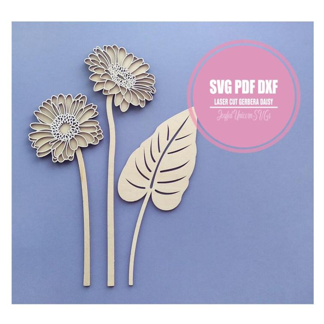 Gerbera Daisy SVG, Gerbera Flower SVG, Laser Cut Flowers SVG, Gerbera ...
