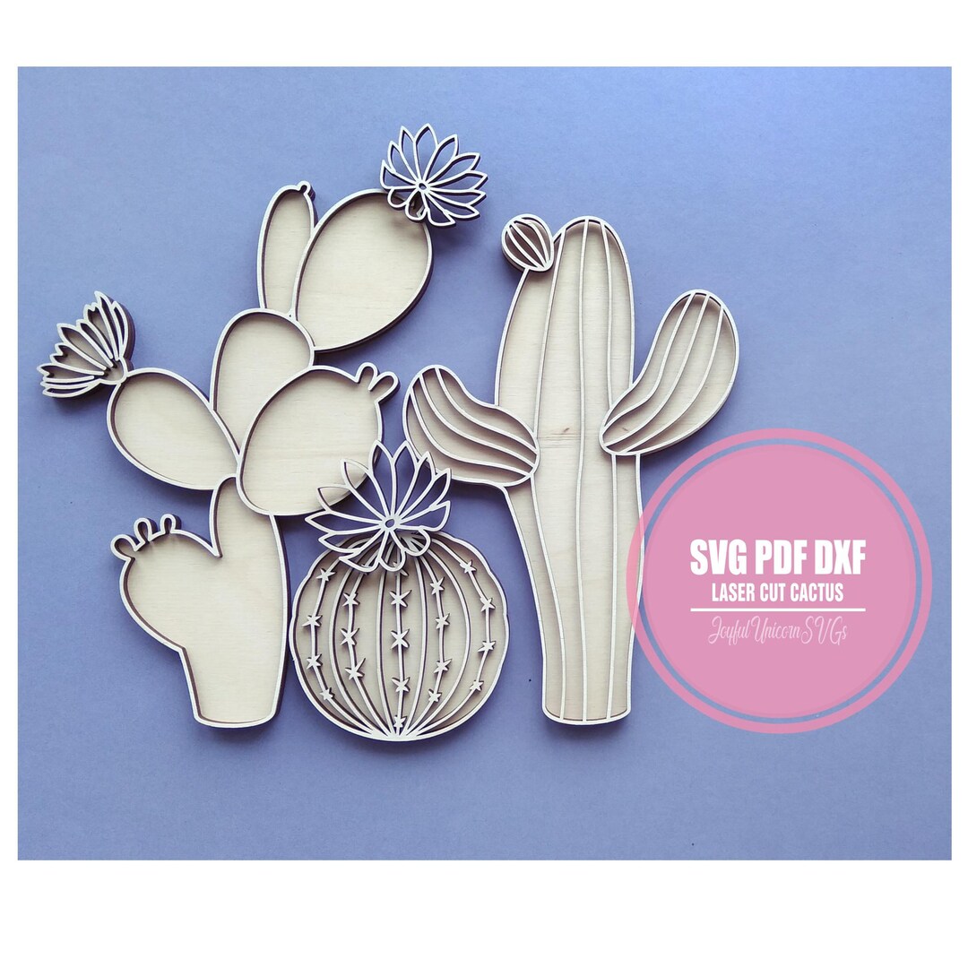 Cactus SVG Bundle, Laser Cut Plants, Laser Cut File for Cricut, Xtool ...