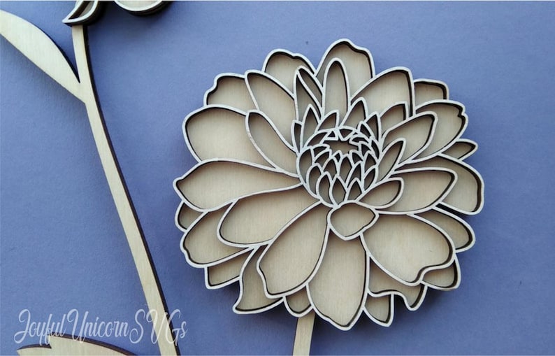 Dahlia SVG, Dahlia Flower SVG, Laser Cut Flowers Bundle, Laser Cut File ...