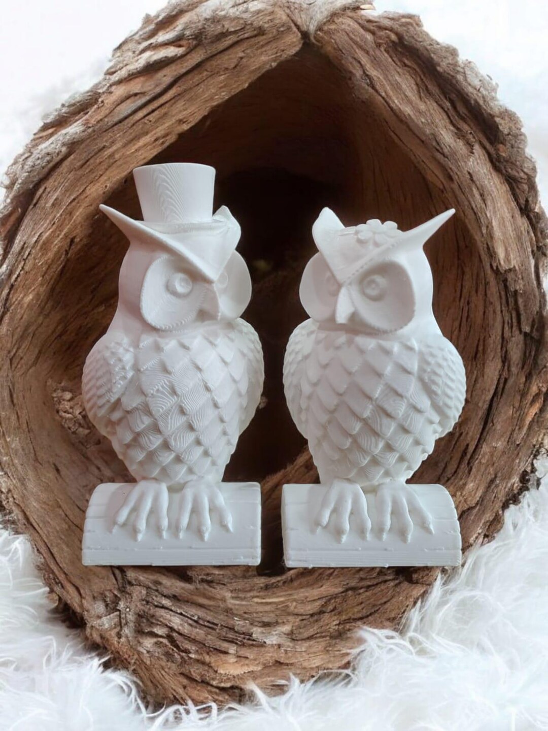 Aura 3D Owl Statue for Good Luck Owl Showpieces for Home Decor Couple ...