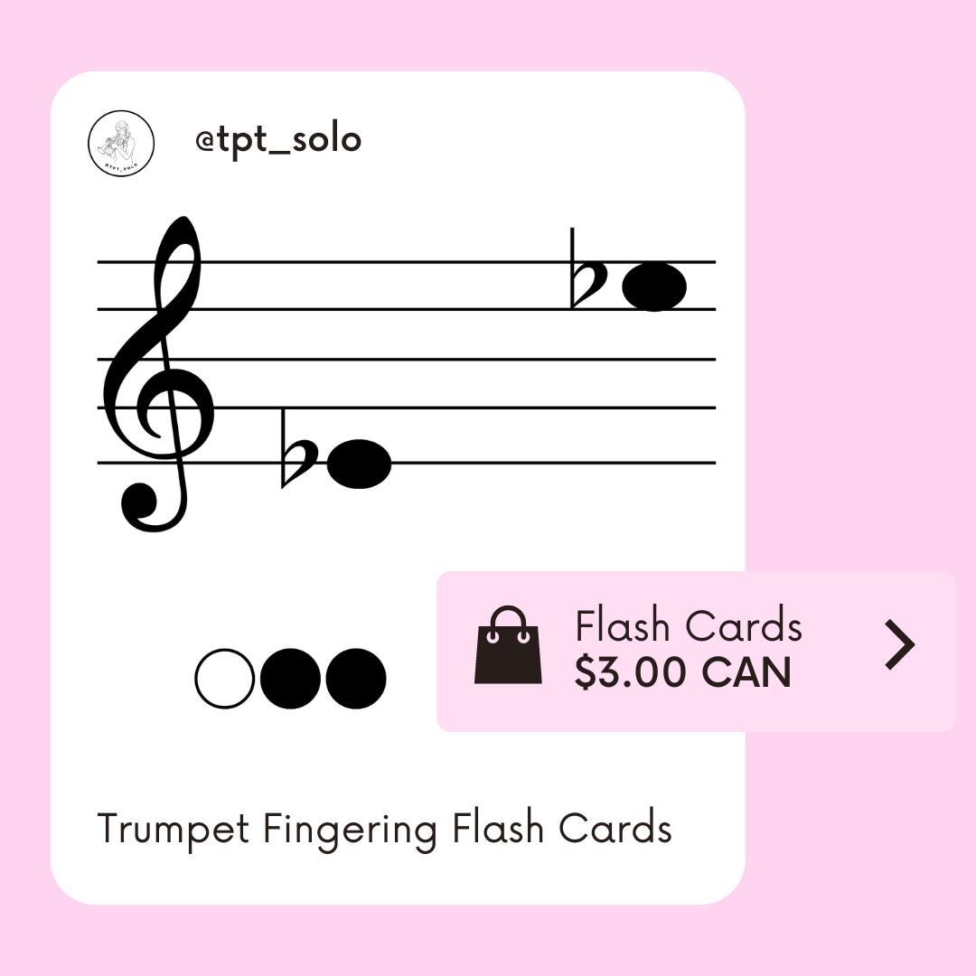Trumpet Fingering Flash Cards - Etsy