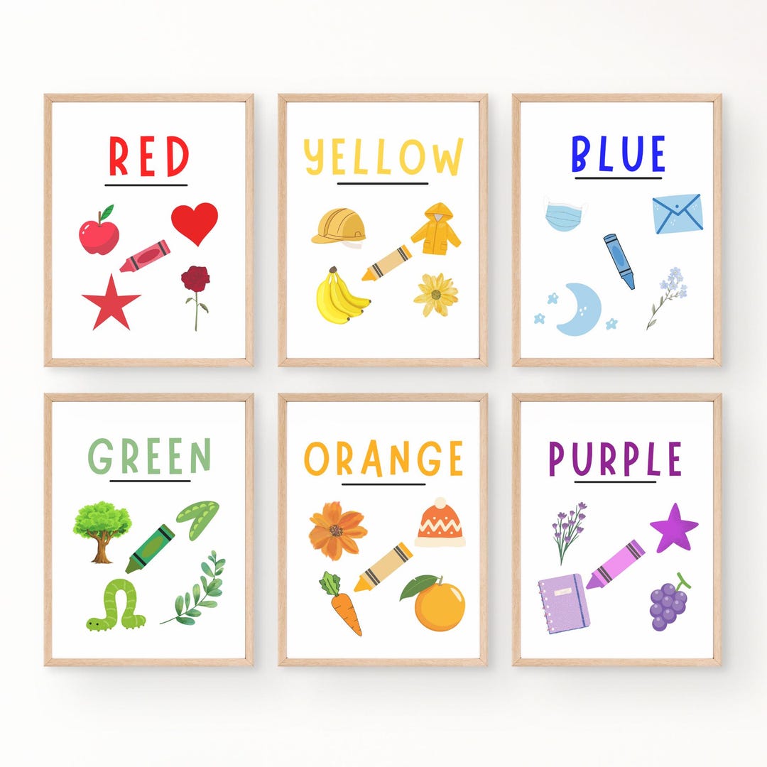 Color Recognition Kit Posters, Tracing Mats & Sorting Activity - Etsy
