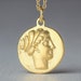 Solid Gold Greek Goddess Coin Necklace / Unique Ancient Greek - Etsy