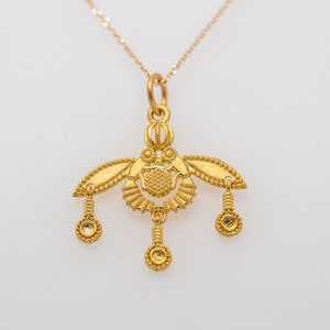 Solid Gold Bee Necklace | Ancient Greek Bee Pendant | Minoan Bee Charm ...