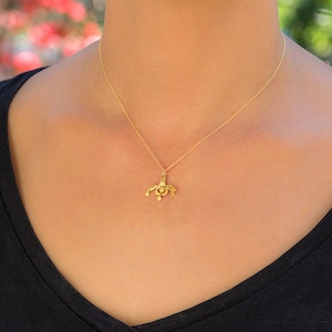 Solid Gold Bee Necklace | Ancient Greek Bee Pendant | Minoan Bee Charm ...