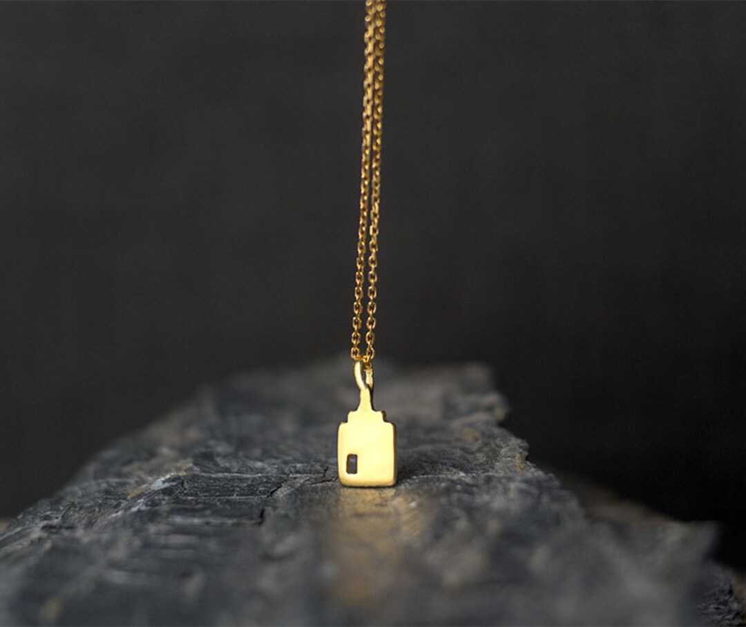 14k Solid Gold House Necklace / Tiny House Pendant / Housewarming Gift ...