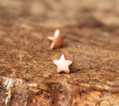 Extra Tiny Star Earrings / Solid Gold Star Studs / Minimal - Etsy