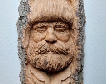 Home Decor Cottonwood Bark Woodcarving Greenman Wall Hanging Gift - Etsy