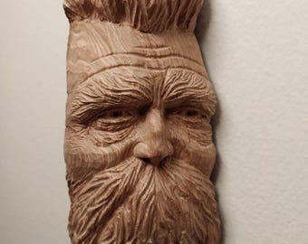 Home Decor Handmade Cottonwood Bark Woodcarving Wood Spirit Wall Hanging - Etsy