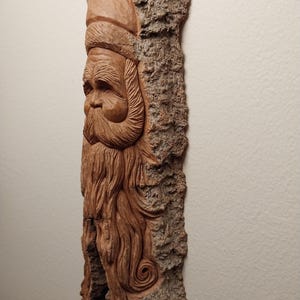 Christmas Decor Cottonwood Bark Woodcarving Santa Claus Wall Hanging - Etsy