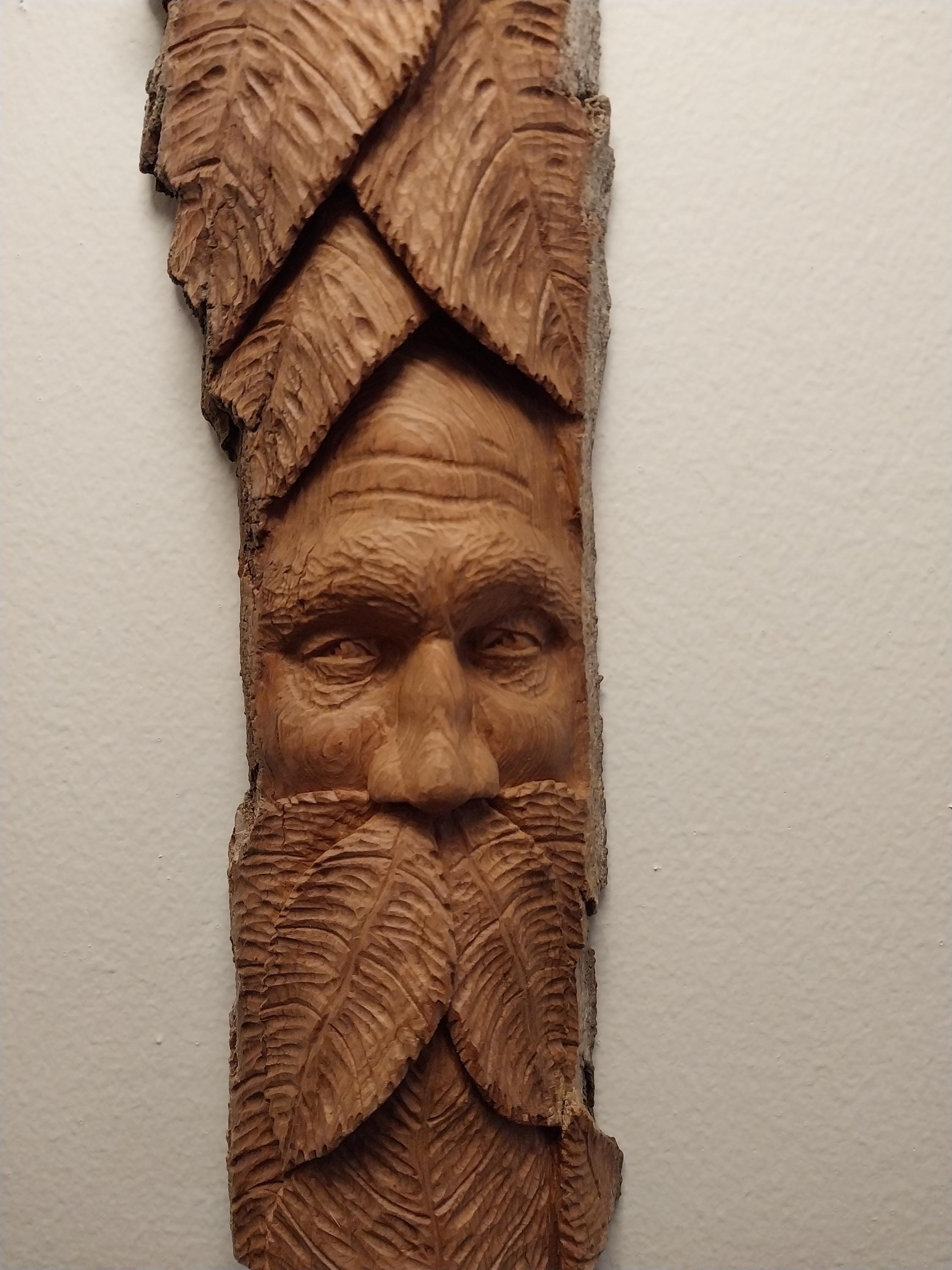 Home Decor Cottonwood Bark Woodcarving Greenman Wall Hanging - Etsy