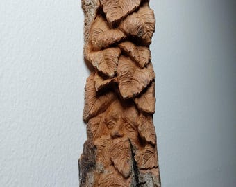 Home Decor Cottonwood Bark Woodcarving Greenman Wall Hanging Gift - Etsy