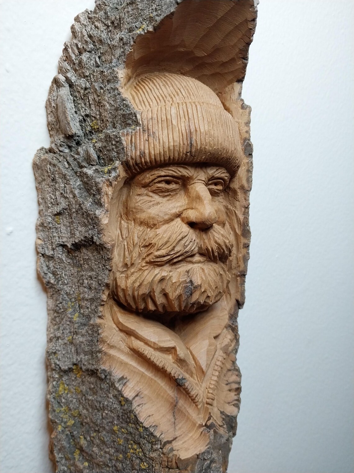 Home Decor Cottonwood Bark Woodcarving Fisherman Wall Hanging - Etsy