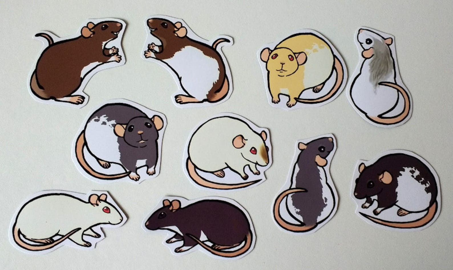 Cute Fancy Rat Stickers Pack of 8 Made to Order | Etsy