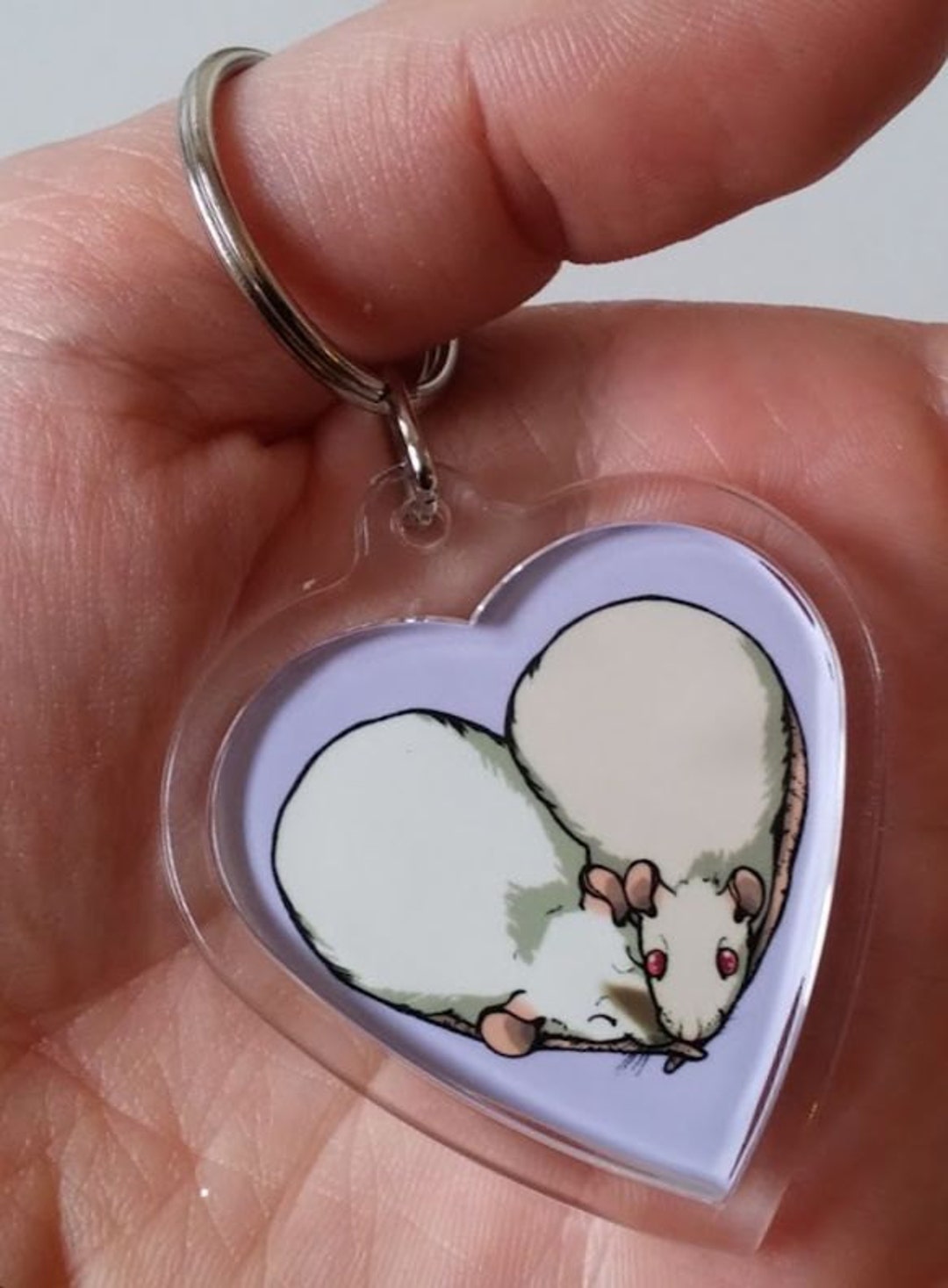 Cute Rat Heart Keychain Custom Made to Order - Etsy