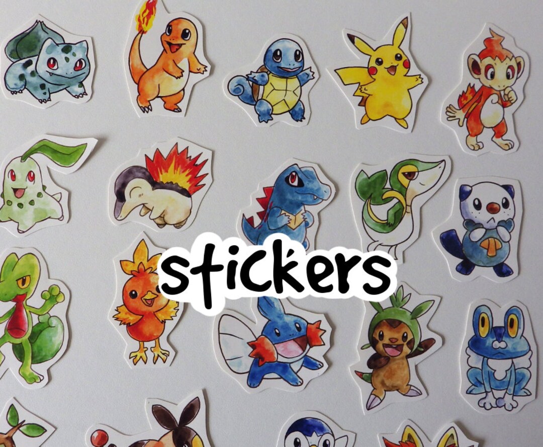 Pokémon Adorable Stickers Starter Set - Etsy