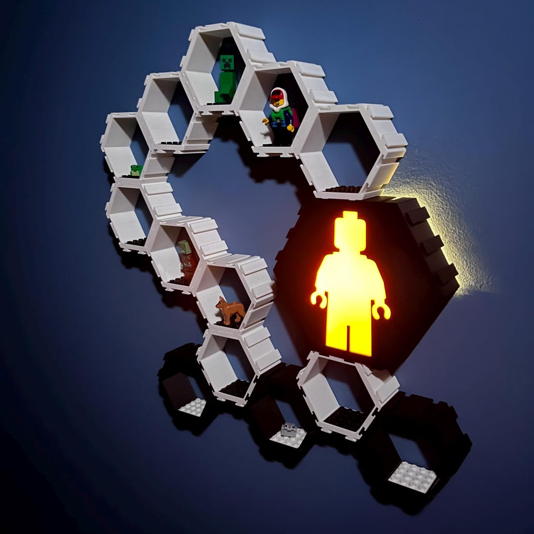 Modular HEX Shelf for LEGO Minifigures - Commercial License - Etsy