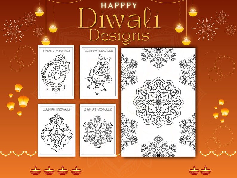 Diwali Coloring Pages: Rangoli & Diya Printables, Fun Activities for ...