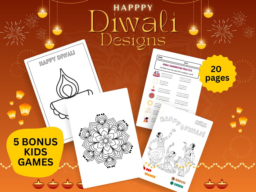 Diwali Coloring Pages: Rangoli & Diya Printables, Fun Activities for ...