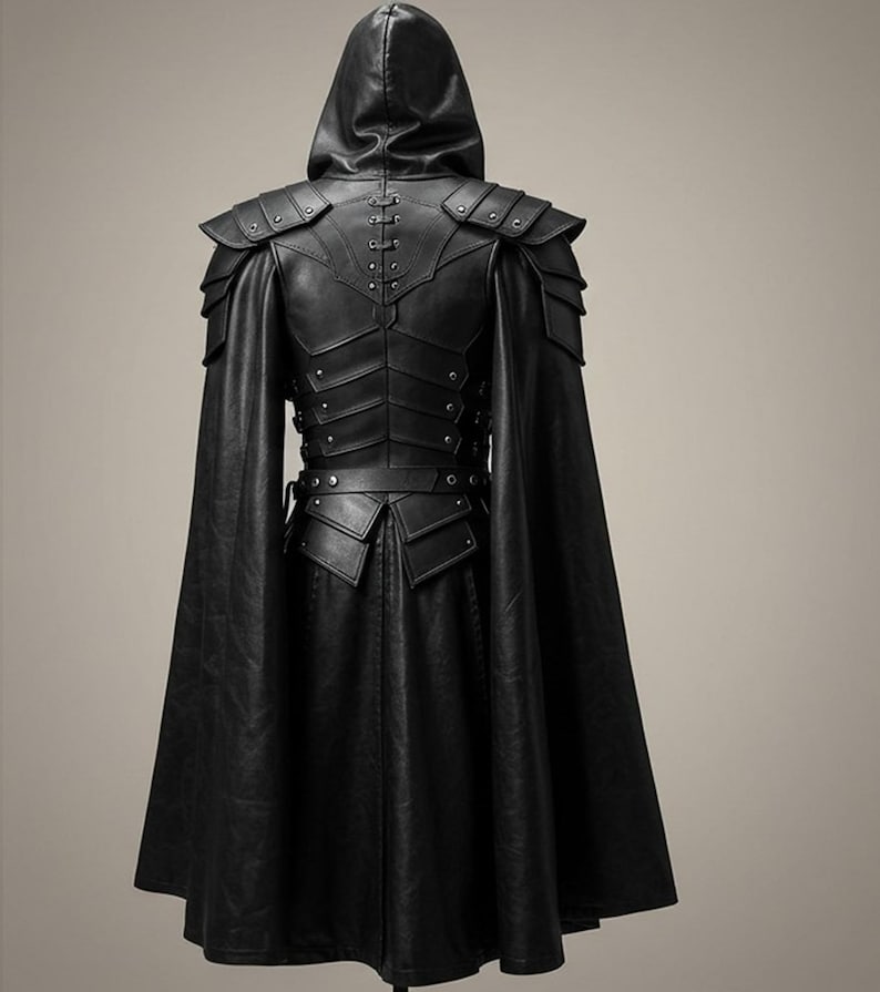 Premium Leather Assassin Armor Cloak – Hooded Medieval Warrior ...