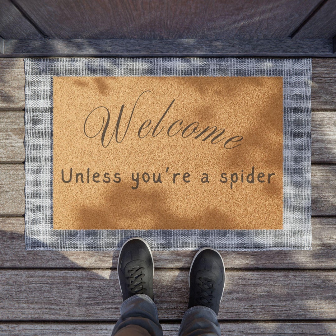 Welcome Unless You're a Spider Doormat, Funny Halloween Doormat ...