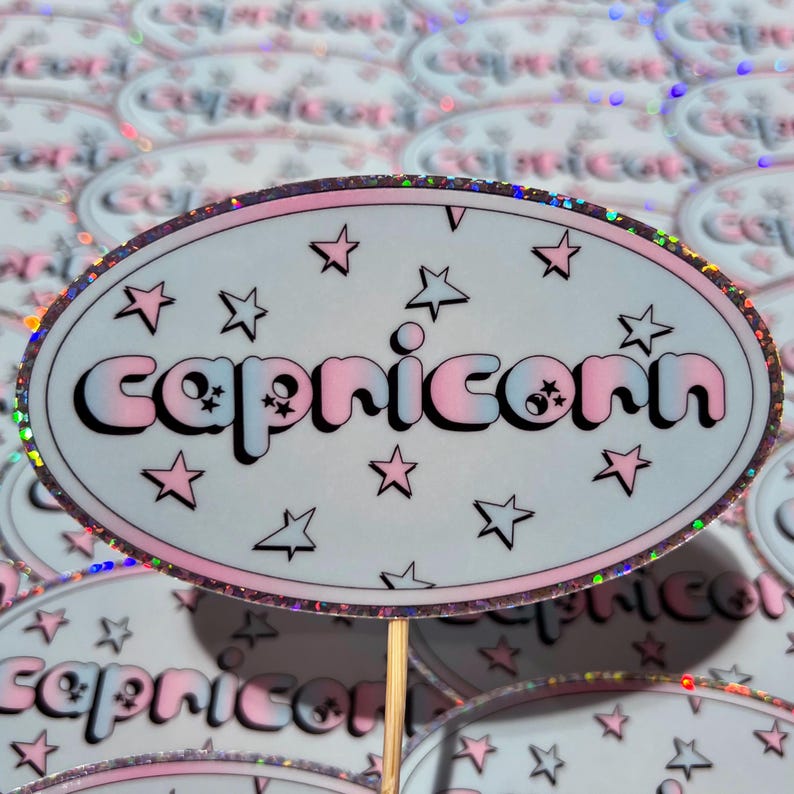 Y2K Inspired Zodiac Sign Sticker Capricorn Baby Blue & Baby Pink ...