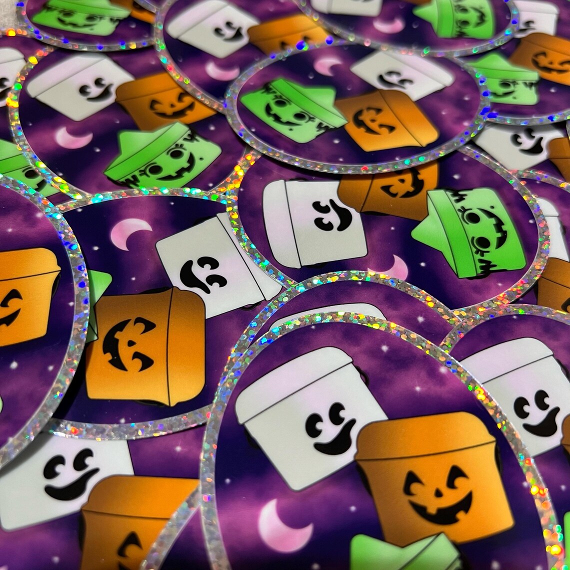 Original Mcdonalds Halloween Boo Bucket Fan Art Holographic Glitter ...