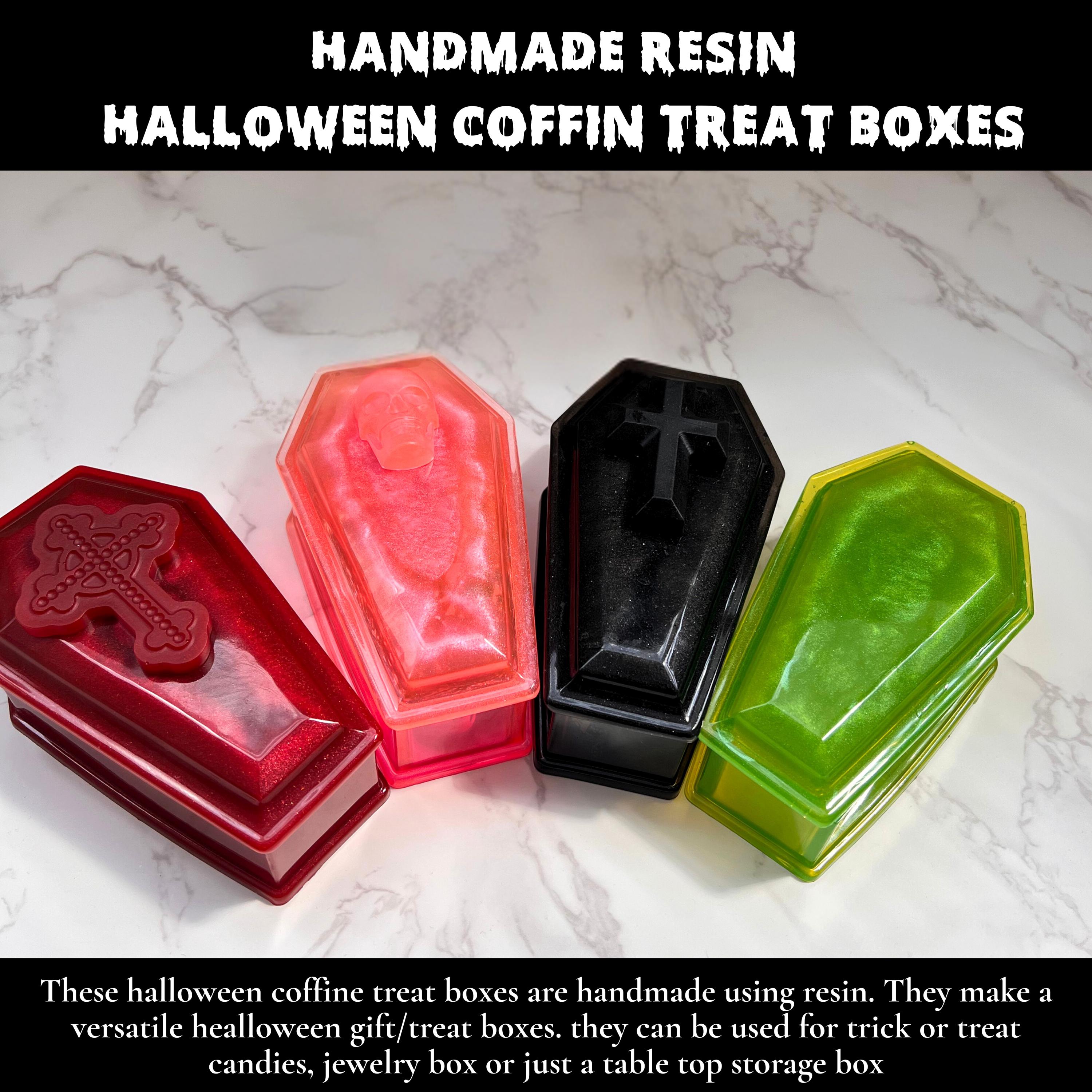 Halloween Coffin Treat Box, Handmade Gothic Spooky Party Favors, Trick ...