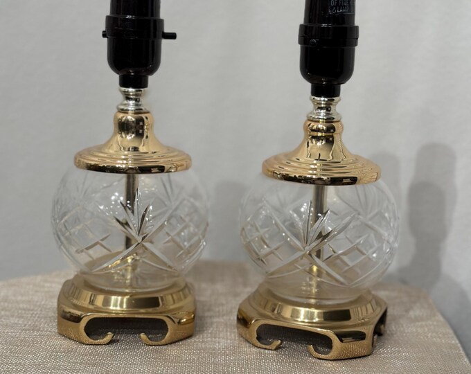 Vintage Small Crystal Lamps (pair) - Etsy