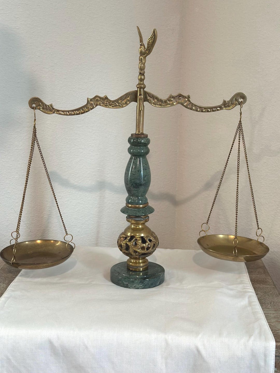 Vintage Japanese Marble & Bronze Balance Scale of Justice - Etsy